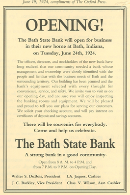 President's Message | Bath State Bank